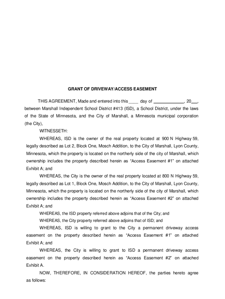 Fillable Online grant of driveway/access easement Fax Email Print ...