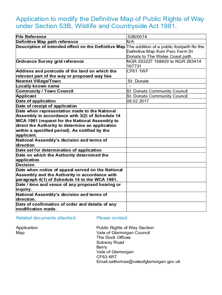 Fillable Online Apply for a definitive map modification order Fax Email Print - pdfFiller