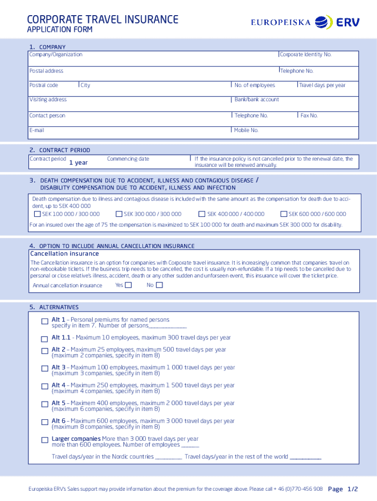 Fillable Online proposal form - group business travel (international ...