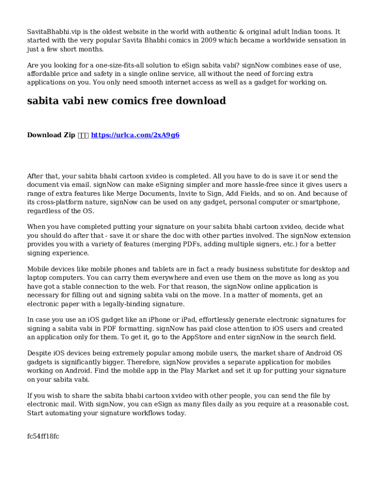 Savita Bhabhi Pdf - Fill Online, Printable, Fillable, Blank | pdfFiller