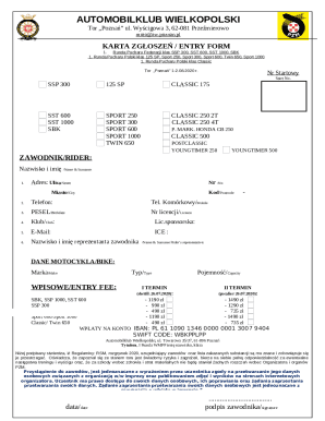 karta zgosze / entry Doc Template | pdfFiller