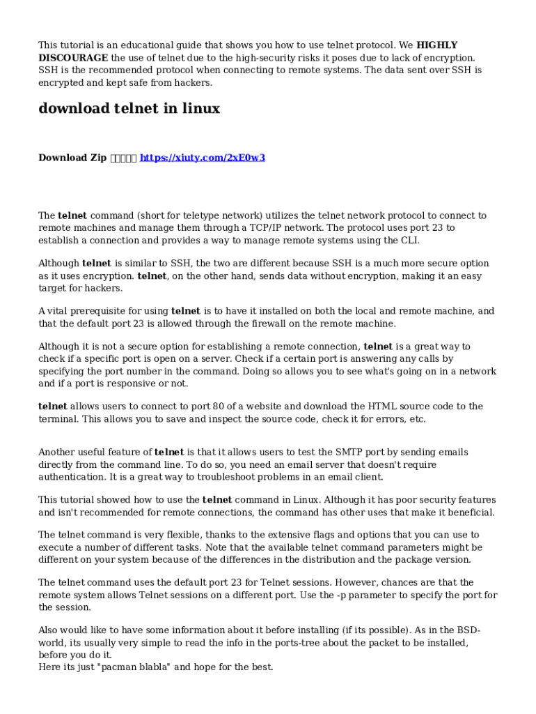Fillable Online Stop Using Telnet To Test Portsenable Sysadmin Fax Email Print Pdffiller
