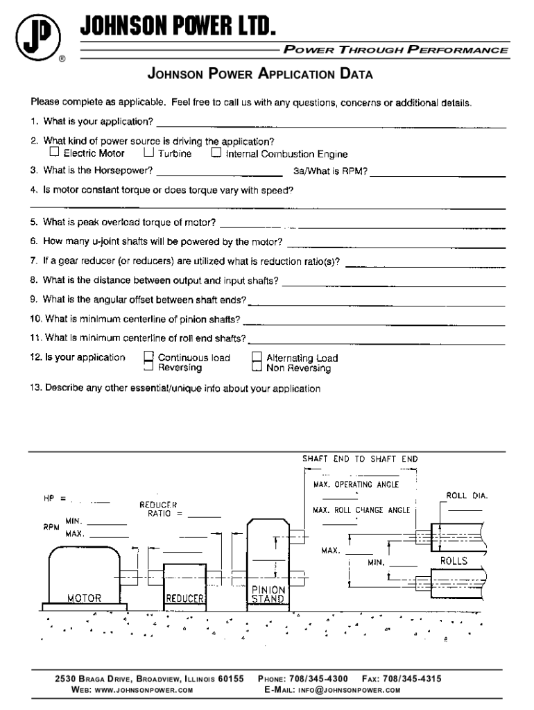 Fillable Online johnson power application data Fax Email Print - pdfFiller