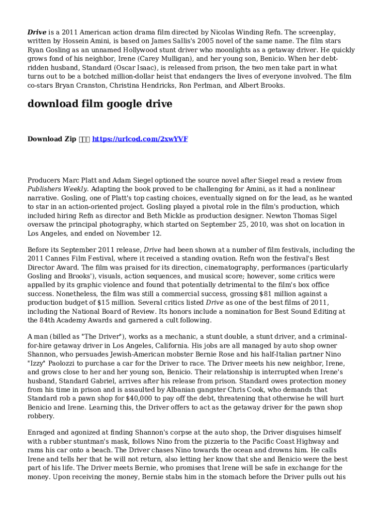 Fillable Online Download Film Google Drive Fax Email Print - pdfFiller