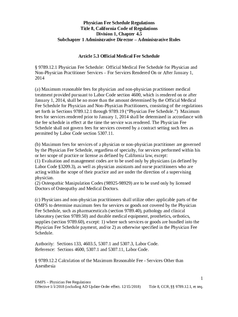 9789.12.1. Physician Fee Schedule: Official Medical Fee ... Doc ...