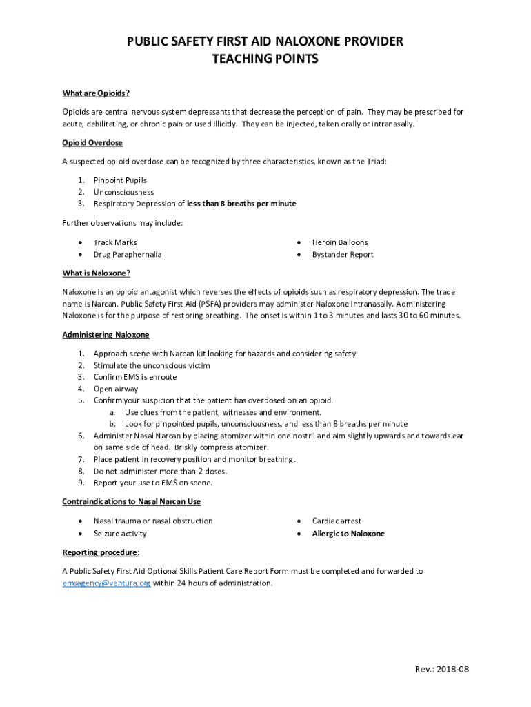 Fillable Online Overdose Prevention and Response in Behavioral Health ...