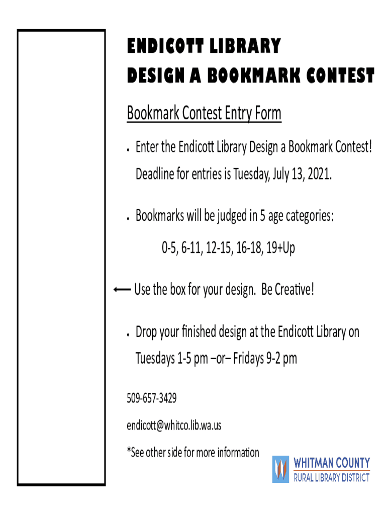 Fillable Online Bookmark Contest Submission Form Fax Email Print ...