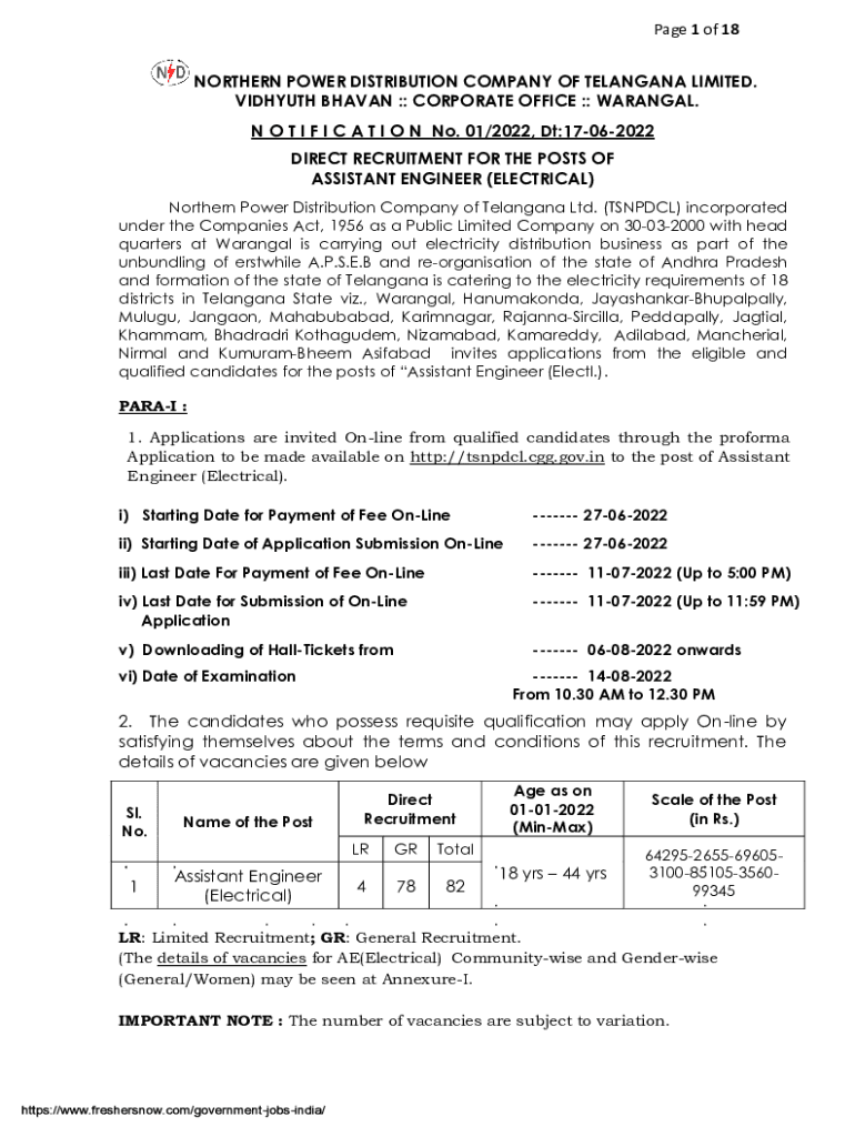 Fillable Online northern power distribution company of telangana ...
