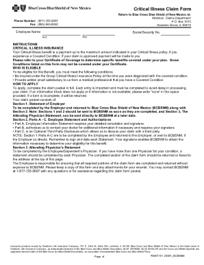 Fillable Online Critical Illness Claim Form. Adobe LiveCycle Designer ...