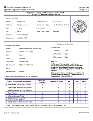 Fillable Online Inspection Report Sample For Construction Fax Email ...