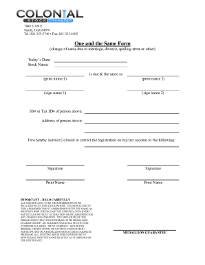 Fillable Online One and The Same Form.docx Fax Email Print - pdfFiller