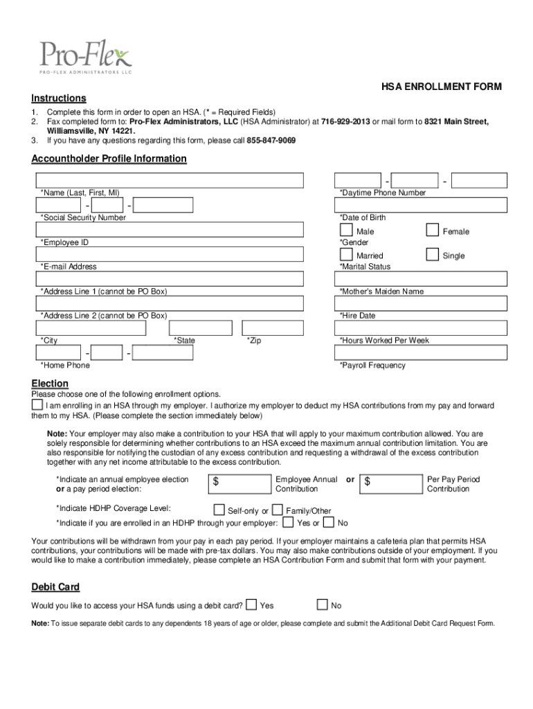 Fillable Online Fillable Online HSA CONTRIBUTION FORM Instructions ...