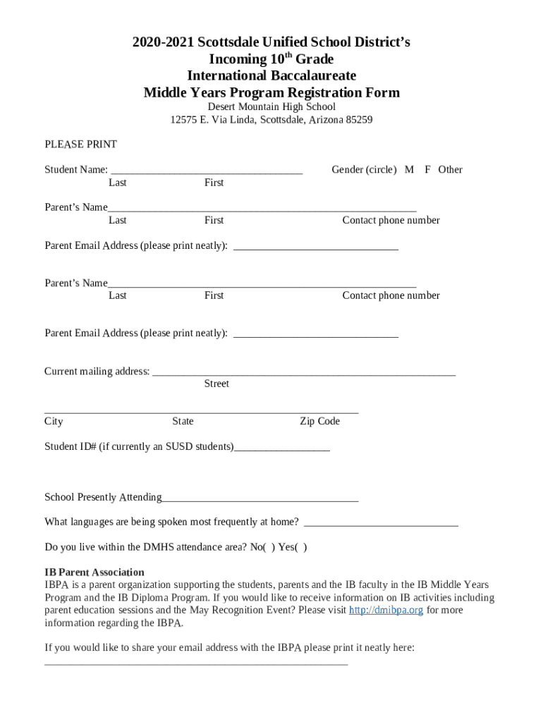Academic Programs / IB Registration and Application s Doc Template | pdfFiller