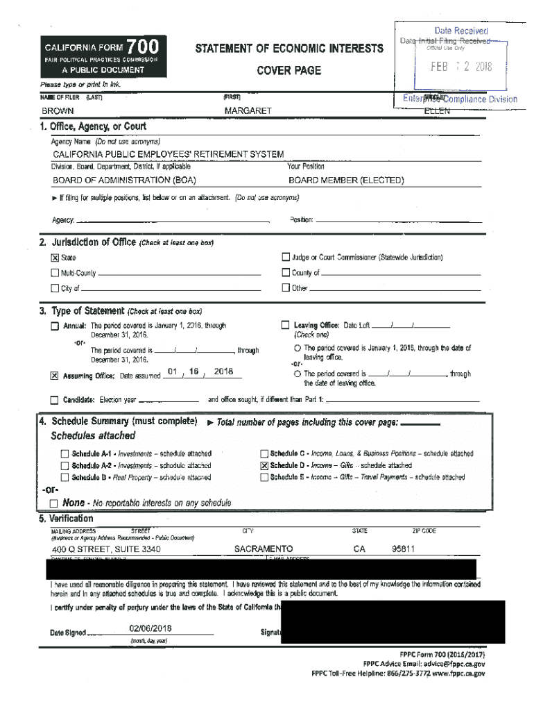 Fillable Online Form 700 Filing Deadlines Fax Email Print - pdfFiller