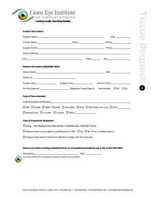 Fillable Online Tissue Request Fax Email Print - pdfFiller
