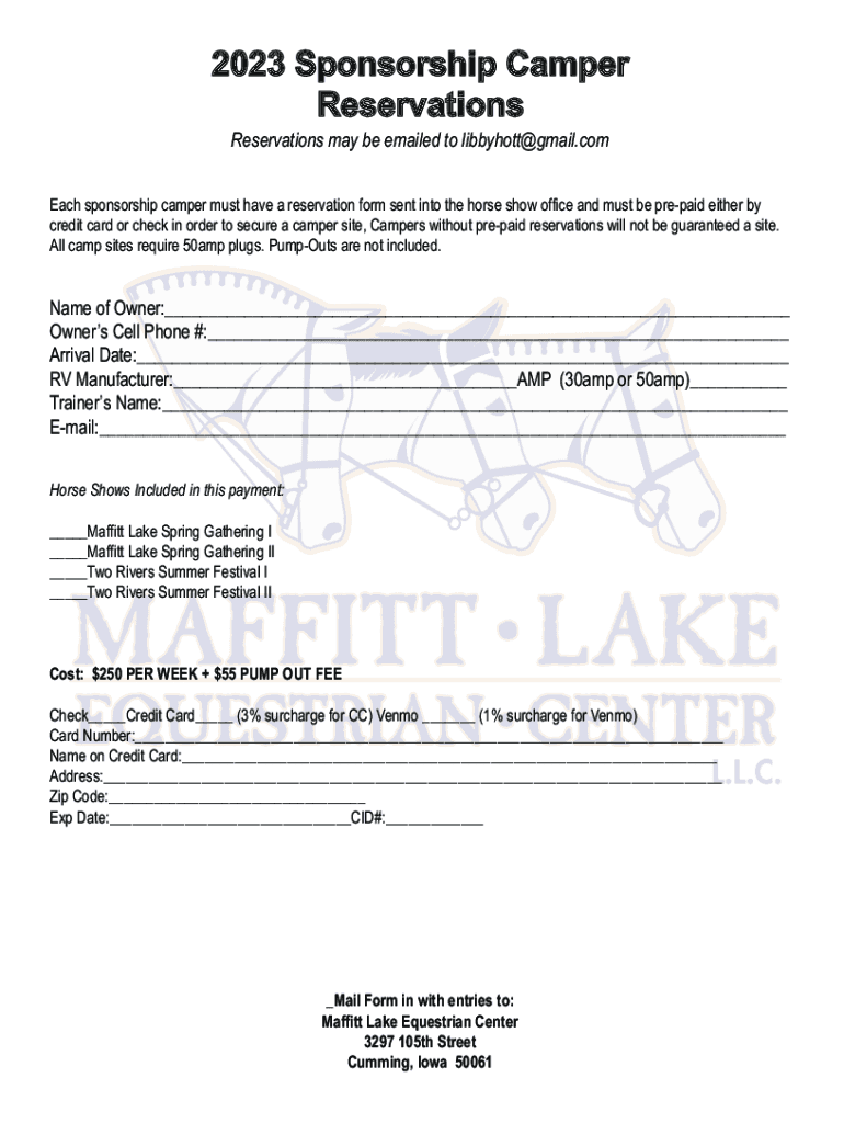 Fillable Online FacilitiesWhite River Campground - Hamilton County, IN ...