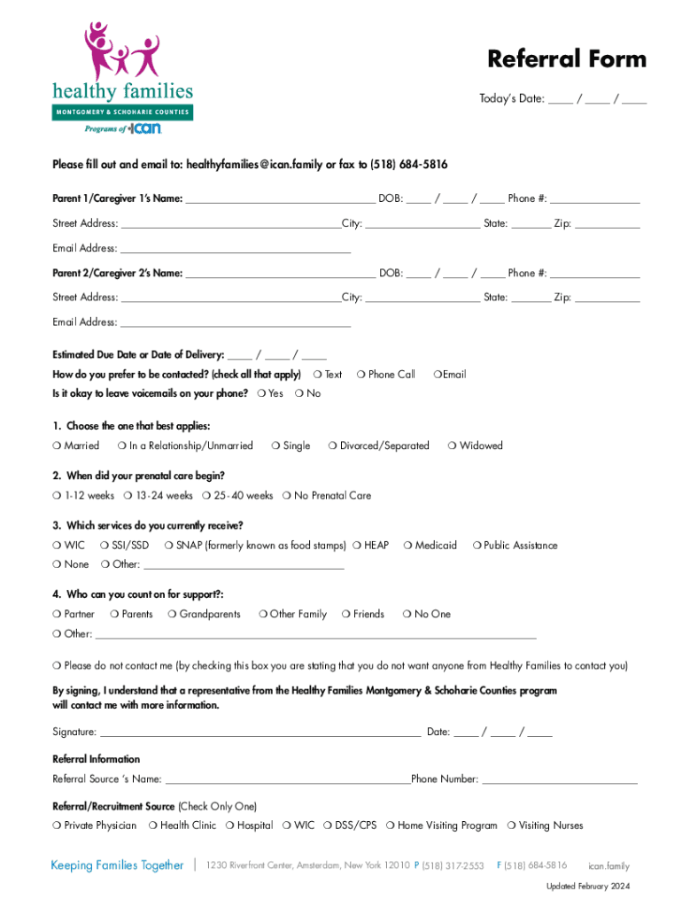 Fillable Online Referral form for all LAC for Consultants, Assessment ...