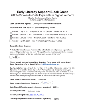 Fillable Online 2021-22 Early Literacy Support Block Grant Expenditure ...