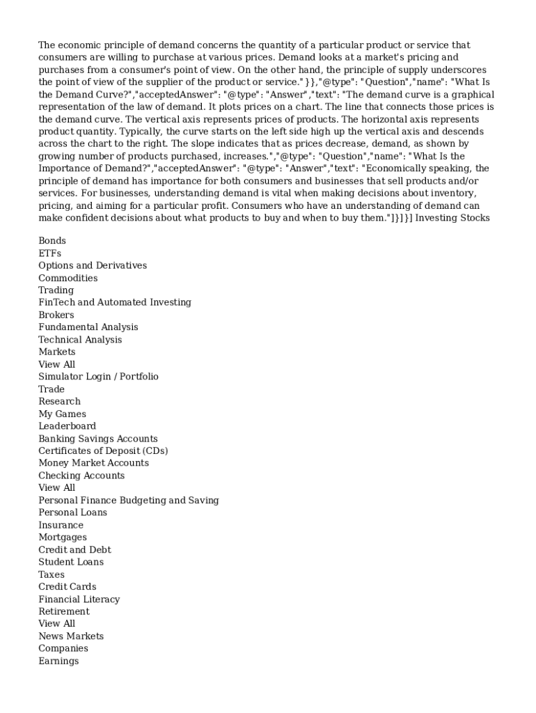 Fillable Online What is Demand? Definition of Demand, Demand Meaning Fax Email Print - pdfFiller