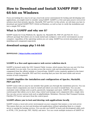 Fillable Online How to Set up a Personal Web Server with XAMPP Fax Email Print - pdfFiller