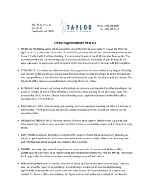 Fillable Online When to Wear a Regular Bra After Breast Augmentation ...