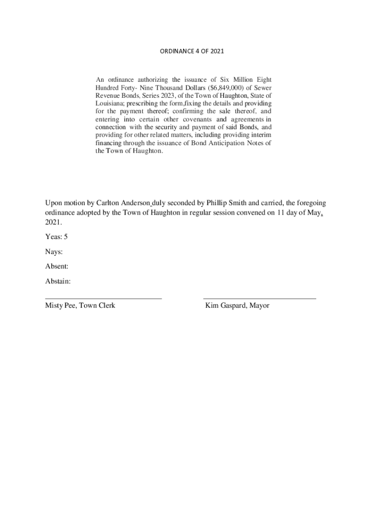 Fillable Online city of alvin ordinance no. 21-p authorizing the ...