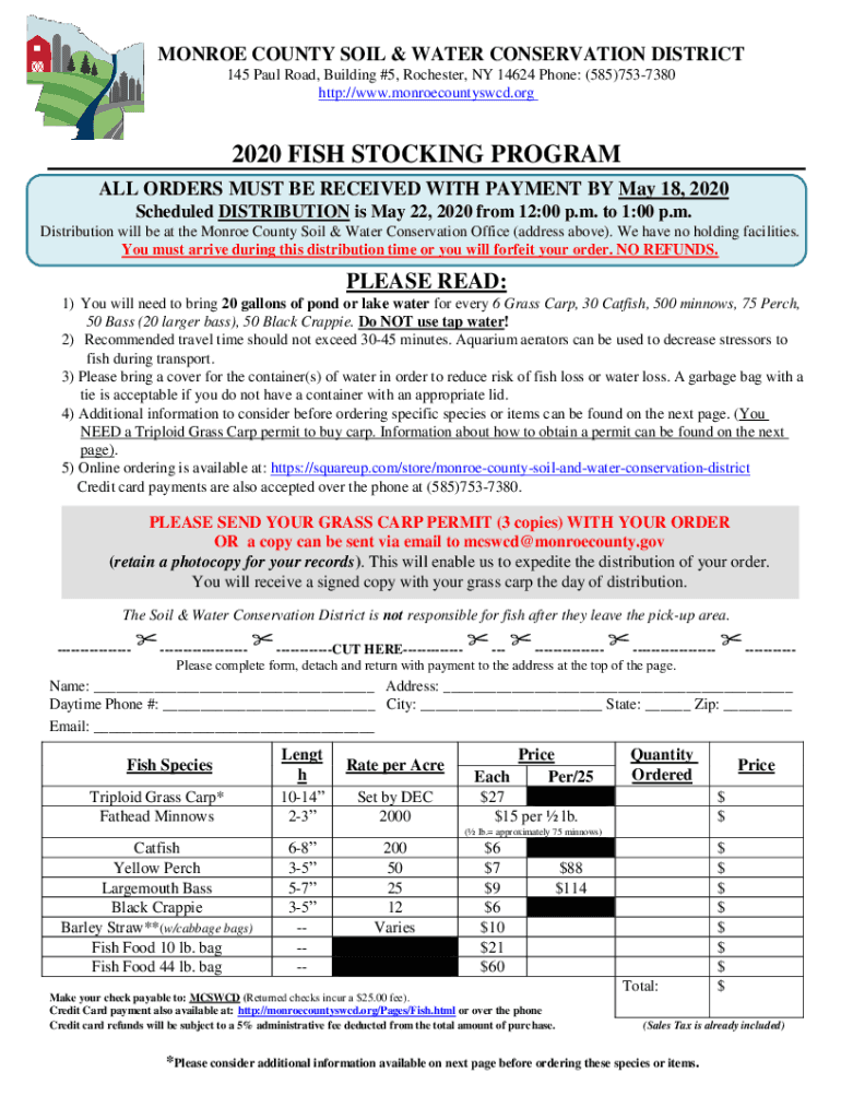 Fillable Online 2020Spring-Fish-Order-Form-FINALfillable.pdf Fax Email ...