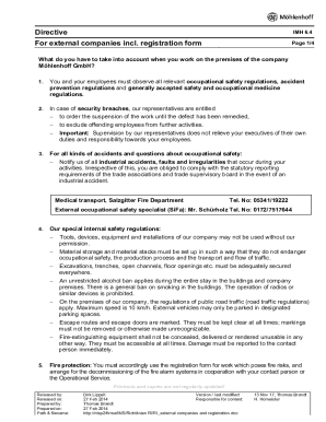 Fillable Online For external companies incl. registration form Fax ...