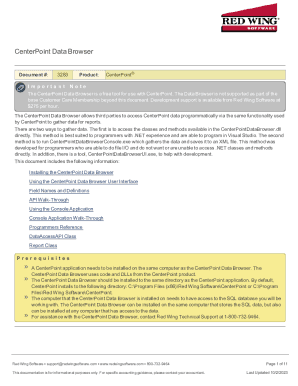 Fillable Online CenterPoint Data Browser. This document describes the ...