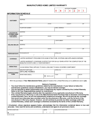 Fillable Online Manufactured Home Service Contract app. based A4562 ...