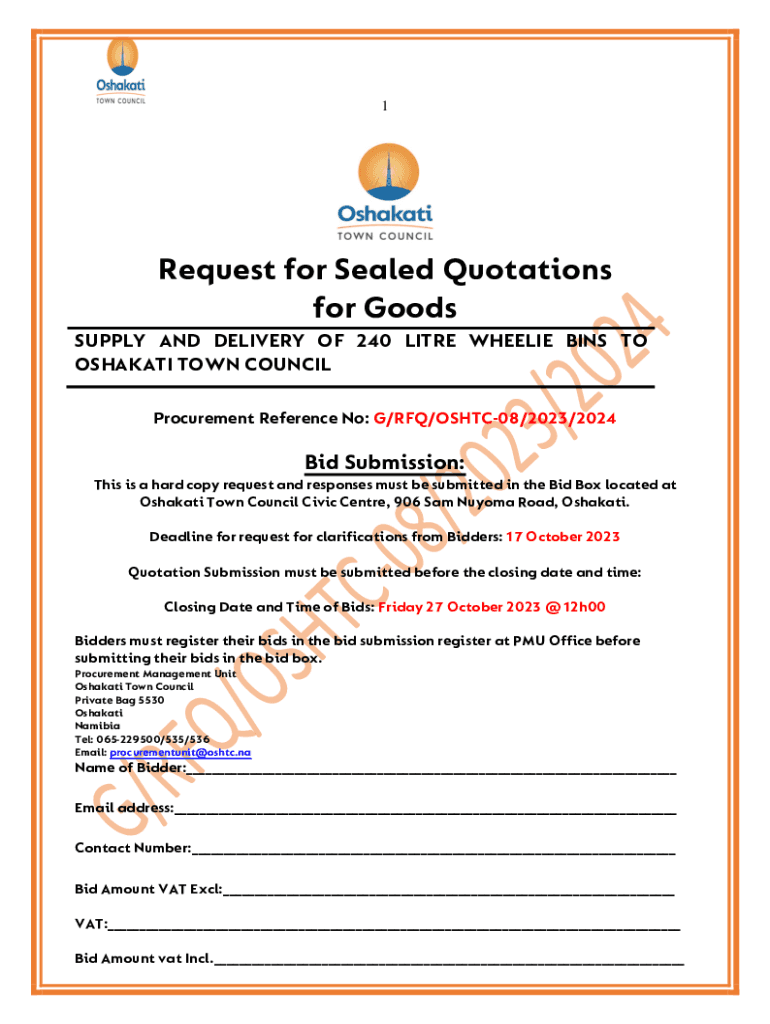 Fillable Online Re-Advertised: Request for Sealed Quotation For Fax Email Print - pdfFiller