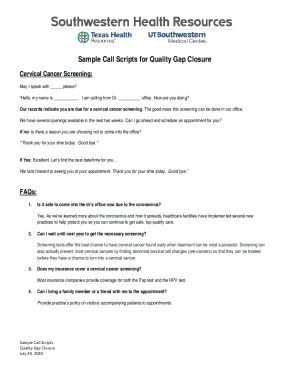 Fillable Online Sample Call Scripts for Quality Gap Closure Fax Email ...