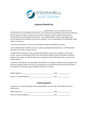 Fillable Online Assignment of Benefits Form I Fax Email Print - pdfFiller