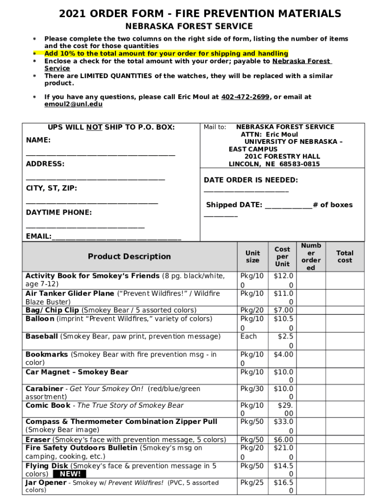 Fire Shop (FEPP Program)Nebraska Forest Service - nfs unl Doc Template ...
