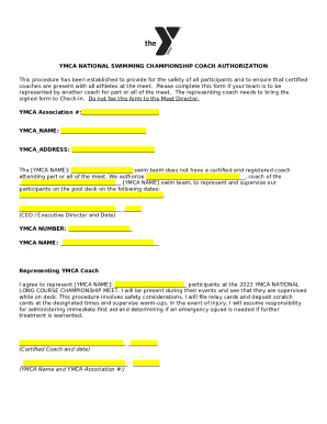 Coach Authorization Doc Template | pdfFiller