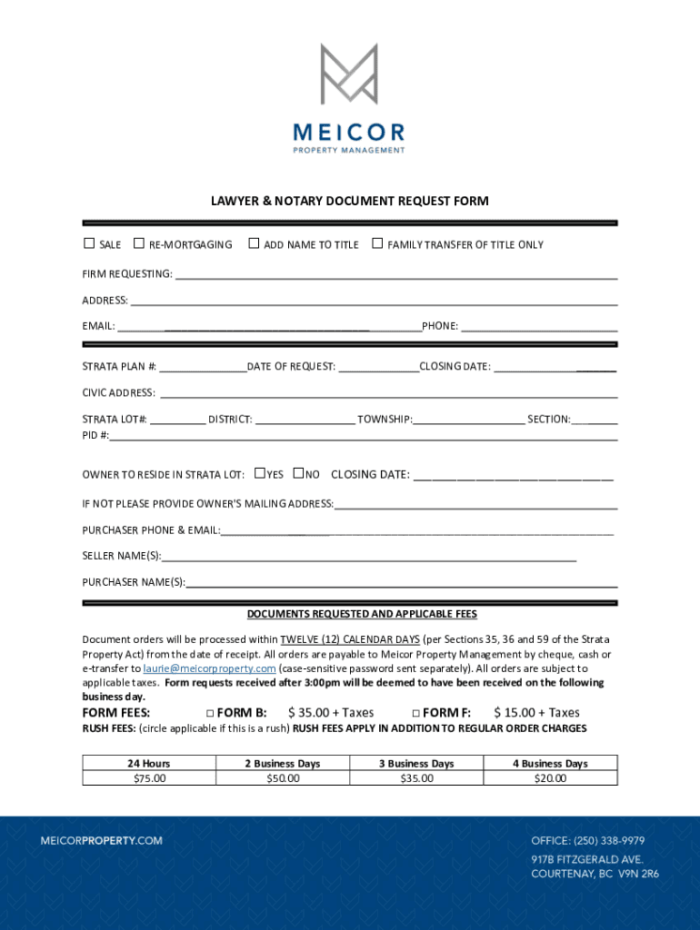 Fillable Online Lawyer & Notary Document Request Form Fax Email Print - pdfFiller