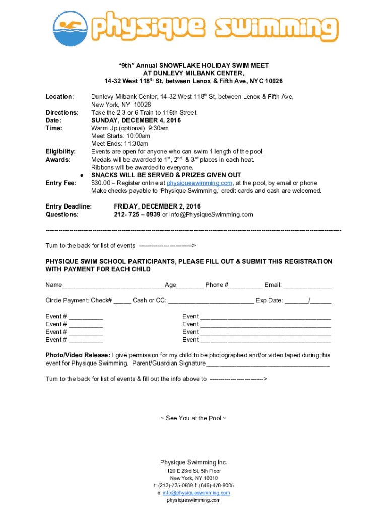 Fillable Online swim in spring swim meet Fax Email Print - pdfFiller