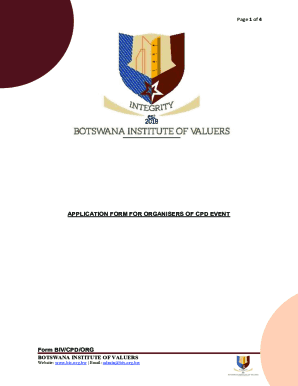 Fillable Online BIV-CPD-Form-Organiser Fax Email Print - pdfFiller