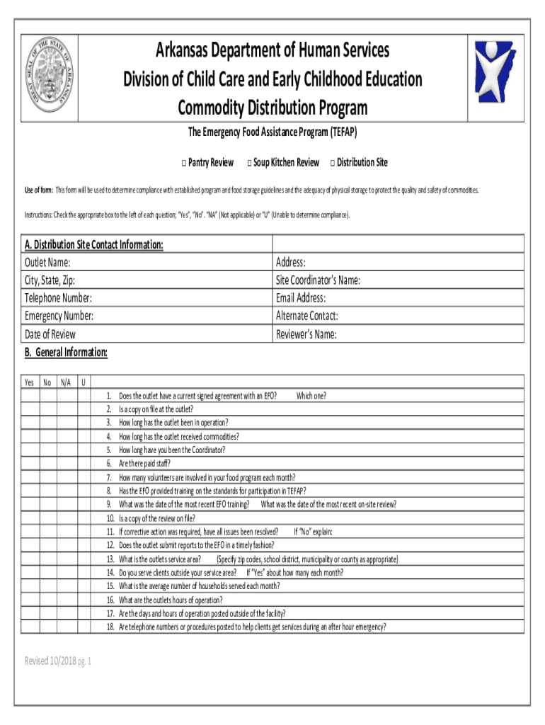 Fillable Online USDA TEFAP Program making commodity foods available ...