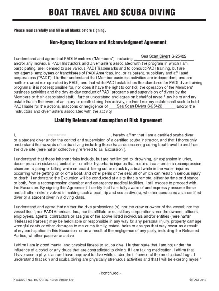 Fillable Online Diving and snorkelling Fax Email Print - pdfFiller