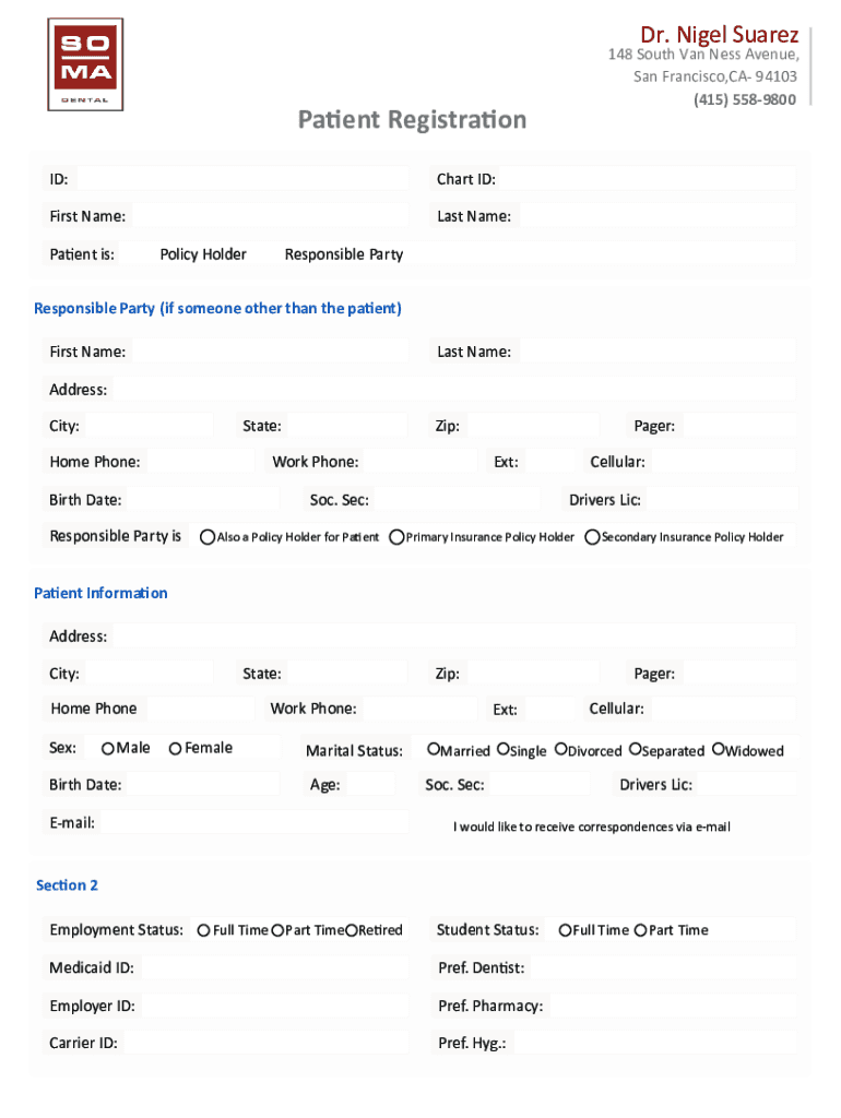 Fillable Online San Francisco Dentist - Van Ness Dental Group - General ... Fax Email Print ...