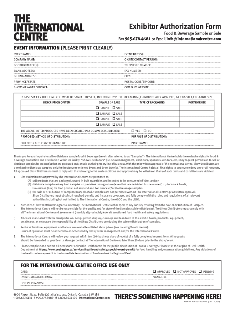 Fillable Online Internet Exhibitor Order Forms Fax Email Print - pdfFiller