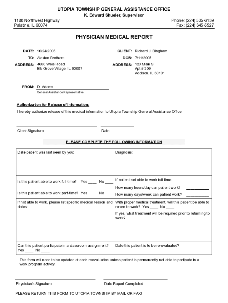 Fillable Online VisualGA.Net - PHYSICIAN MEDICAL REPORT Fax Email Print ...