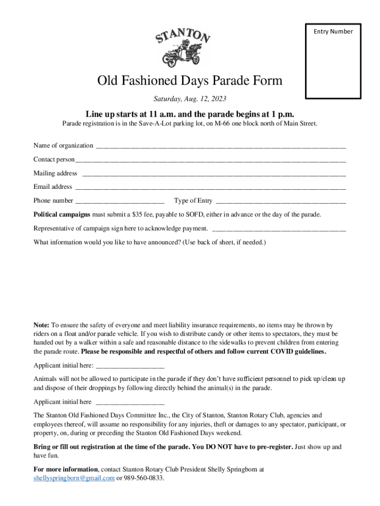 Fillable Online Lawrence Old-Fashioned Christmas Parade to return for ...