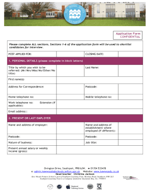 Fillable Online Sections 1-6 of the application form will be used to shortlist Fax Email Print ...