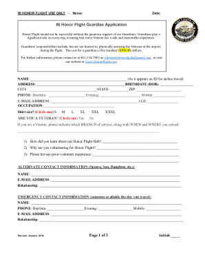 RI Honor Flight Guardian Application 2024 - Support Veterans ...