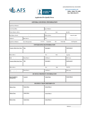 Fillable Online Application/Pre-Qualify Form Fax Email Print - pdfFiller