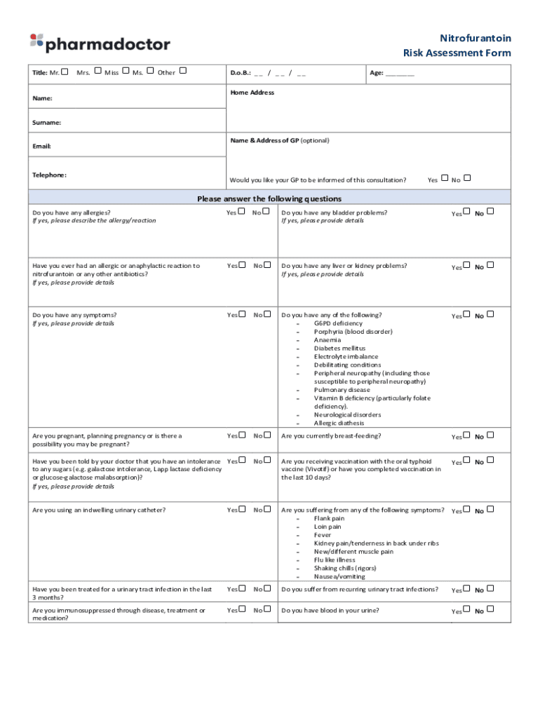 Fillable Online Risk Assessment Form Fax Email Print - pdfFiller
