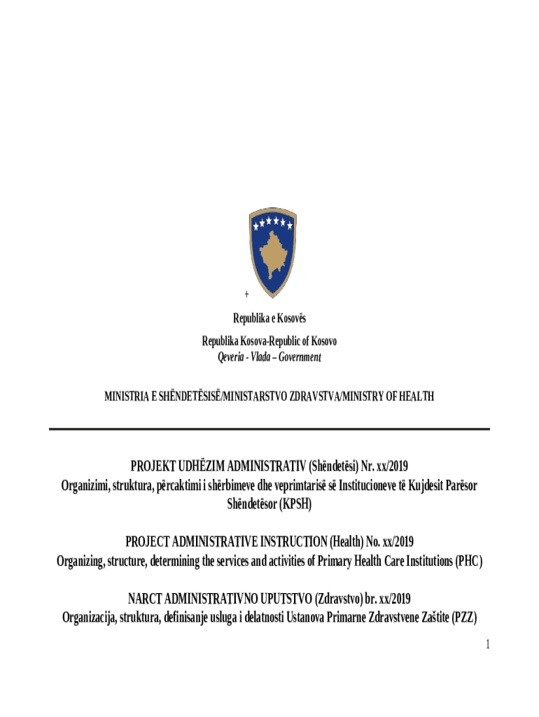 PROJEKT UDHZIM ADMINISTRATIV (Shndetsi) Nr. ... Doc Template | pdfFiller