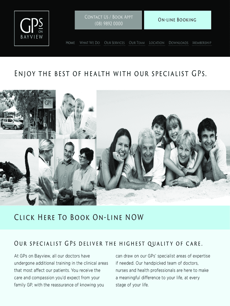 Fillable Online PRACTICE INFORMATION SHEET GPs On Bayview Fax Email ...